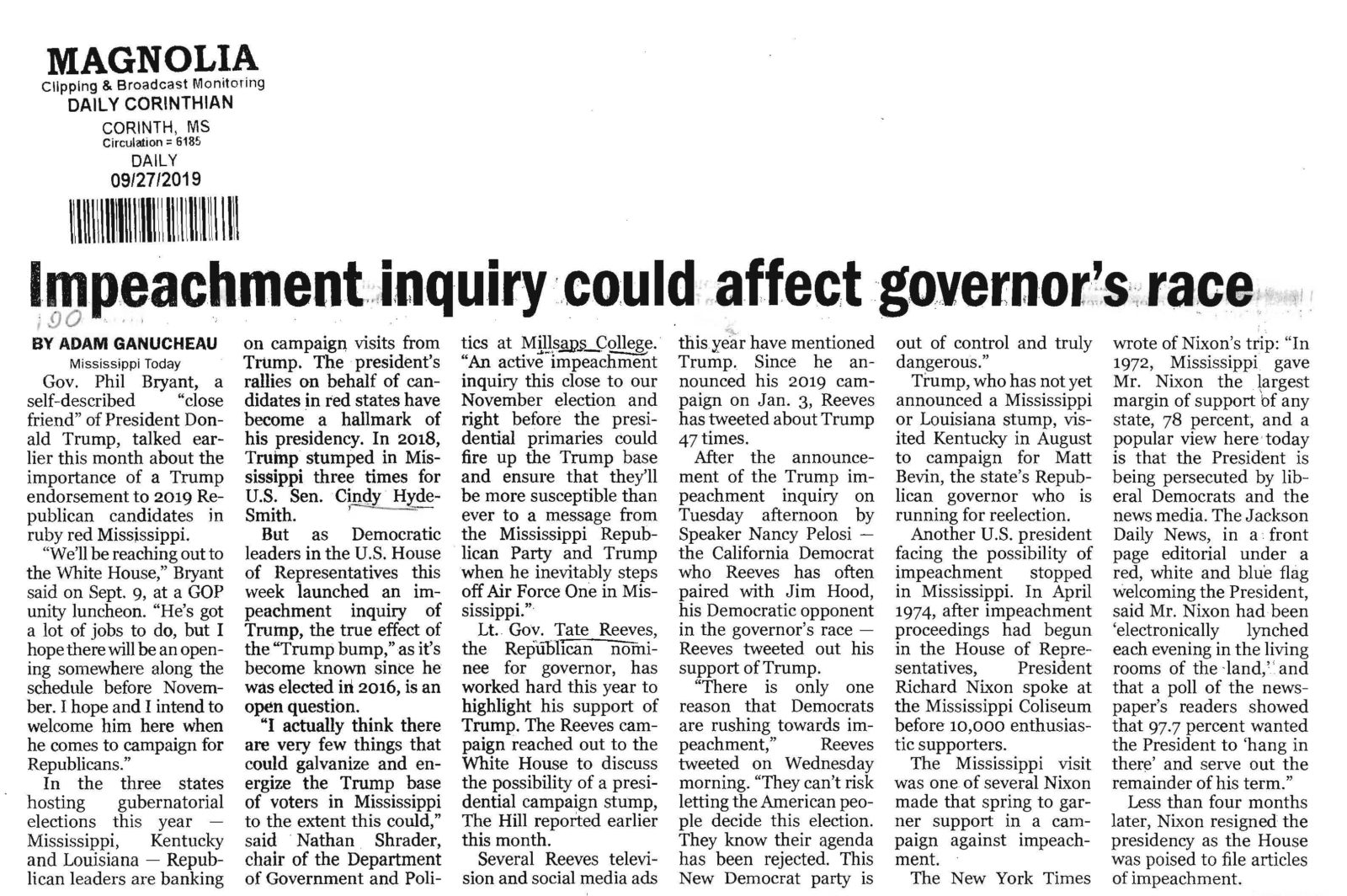 Sample Clippings - Magnolia Clipping & Broadcast Monitoring Service